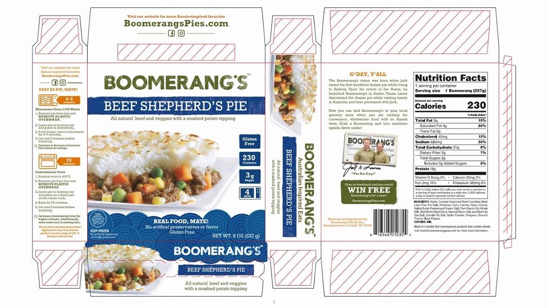 Recall of Lone Star Bakery’s Boomerang’s Beef Shepherd’s Pie | Food ...