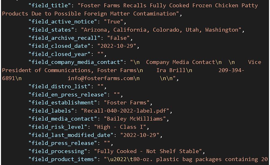 FSIS Launches New Data Tool: Recall and Public Health Alert API | Food ...